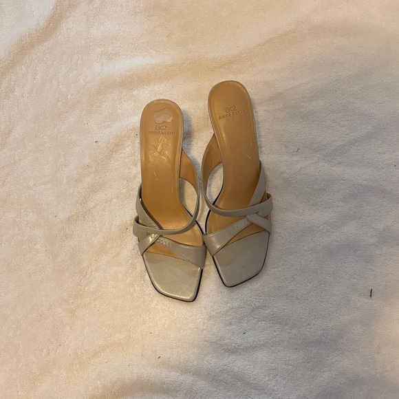 Anne Klein | Shoes | Anne Klein Cream Strappy Heels | Poshmark